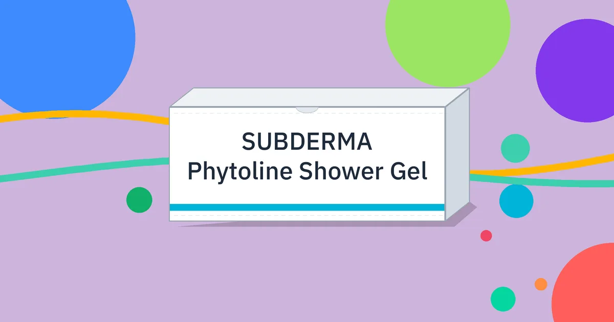 Symbolbild: Packung mit der Aufschrift SUBDERMA Phytoline Shower Gel (PZN 20317288) – Verfügbarkeit und Bezug in Apotheken in Frankfurt am Main