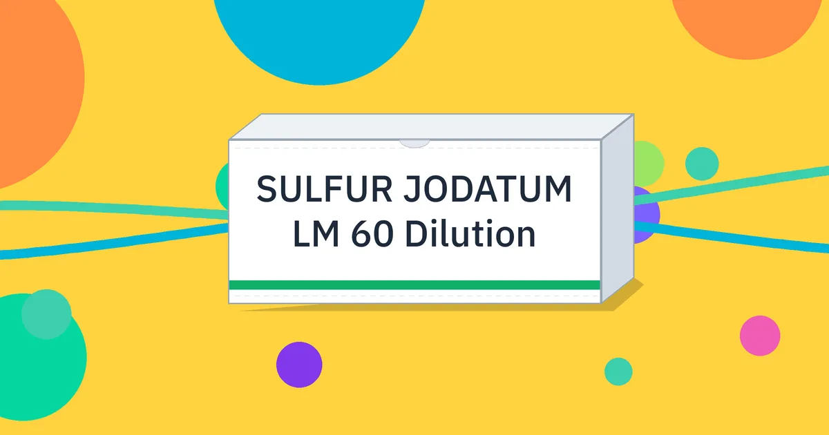 Symbolbild: Packung mit der Aufschrift SULFUR JODATUM LM 60 Dilution (PZN 13210590) – Verfügbarkeit und Bezug in Apotheken in Frankfurt am Main
