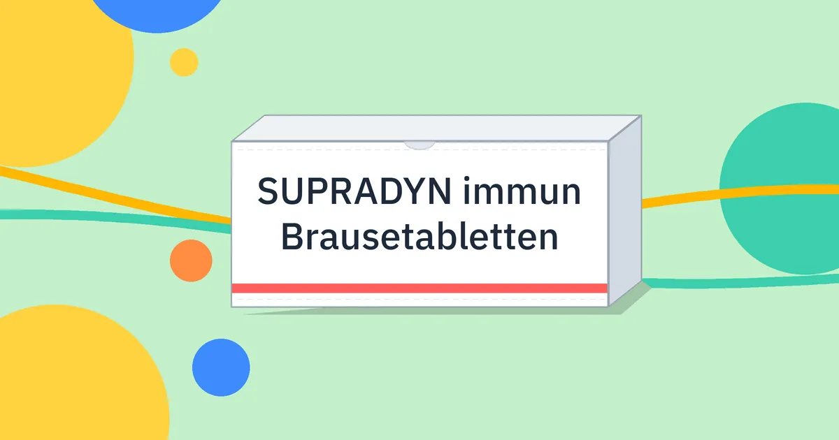 Symbolbild: Packung mit der Aufschrift SUPRADYN immun Brausetabletten (PZN 16571816) – Verfügbarkeit und Bezug in Apotheken in Frankfurt am Main