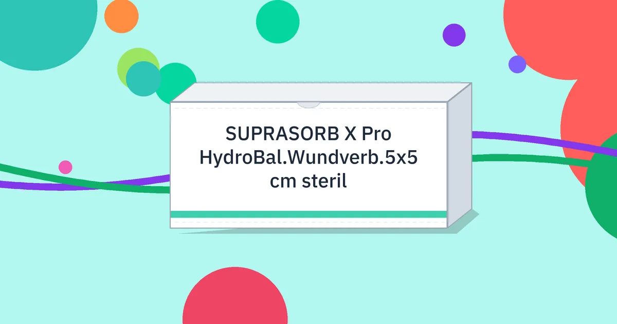Symbolbild: Packung mit der Aufschrift SUPRASORB X Pro HydroBal.Wundverb.5x5 cm steril (PZN 20844852) – Verfügbarkeit und Bezug in Apotheken in Frankfurt am Main