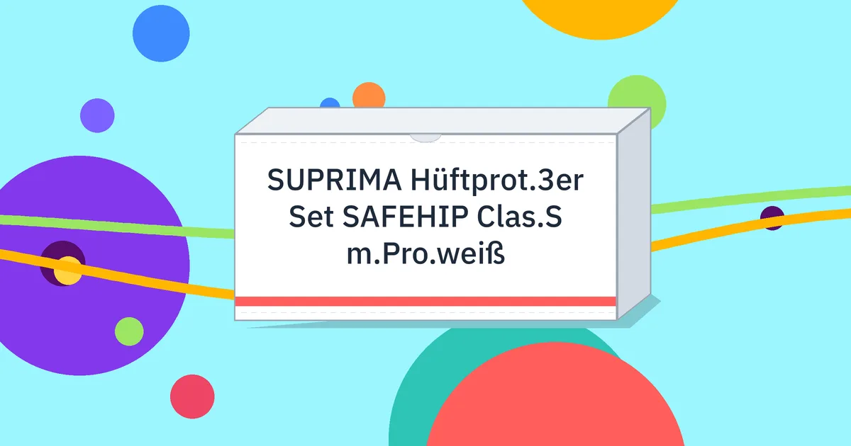 Symbolbild: Packung mit der Aufschrift SUPRIMA Hüftprot.3er Set SAFEHIP Clas.S m.Pro.weiß (PZN 13818587) – Verfügbarkeit und Bezug in Apotheken in Frankfurt am Main