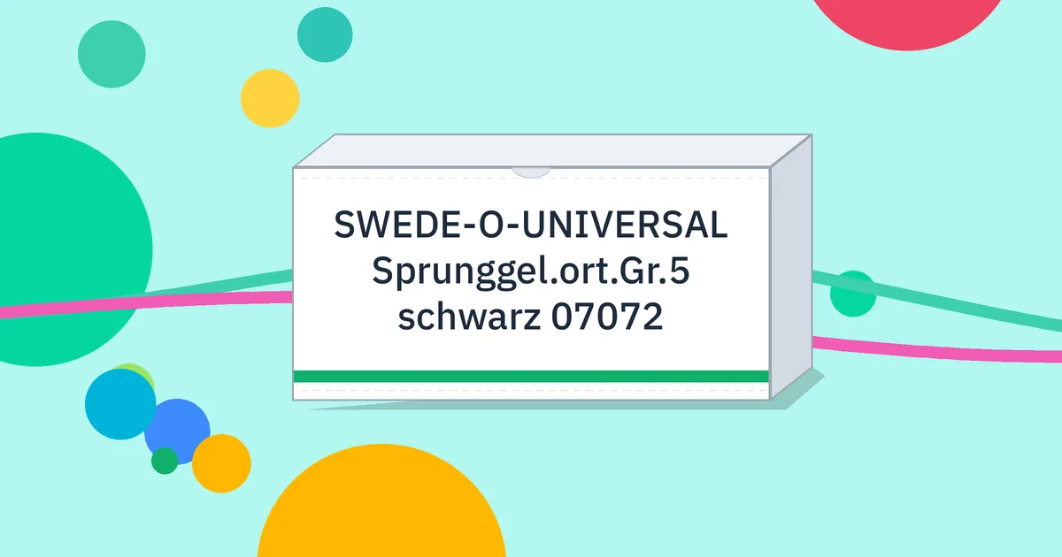 Symbolbild: Packung mit der Aufschrift SWEDE-O-UNIVERSAL Sprunggel.ort.Gr.5 schwarz 07072 (PZN 02509908) – Verfügbarkeit und Bezug in Apotheken in Frankfurt am Main