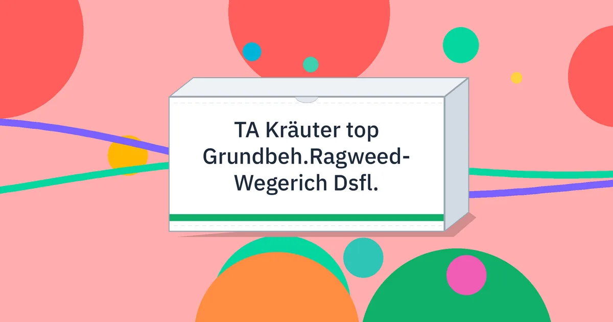 Symbolbild: Packung mit der Aufschrift TA Kräuter top Grundbeh.Ragweed-Wegerich Dsfl. (PZN 14056903) – Verfügbarkeit und Bezug in Apotheken in Frankfurt am Main