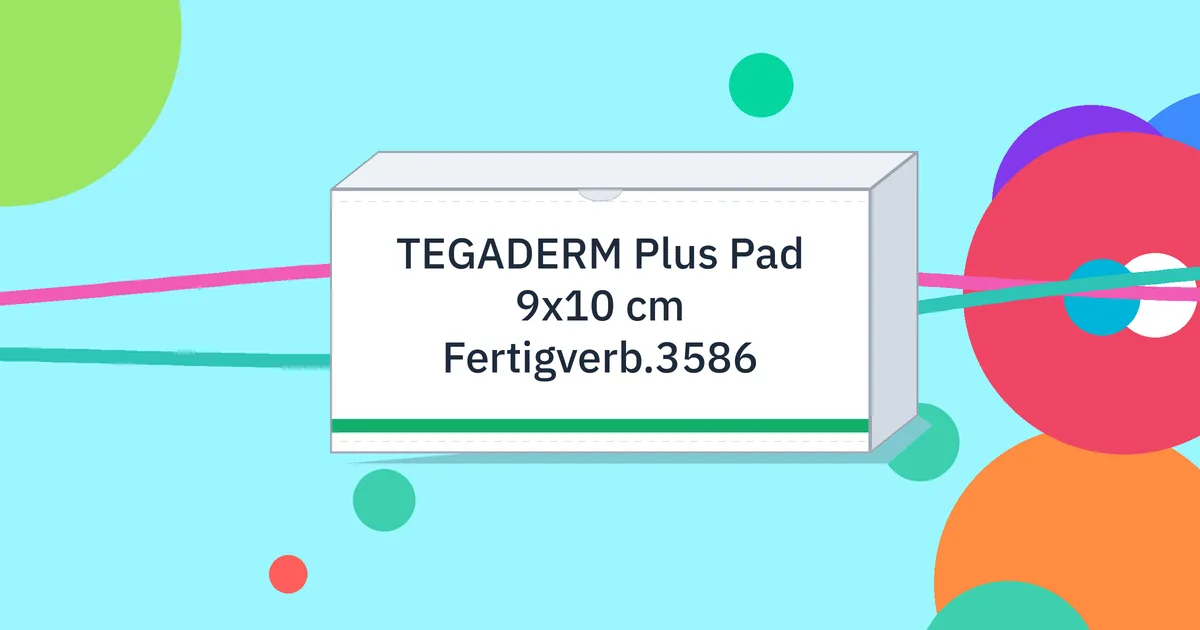 Symbolbild: Packung mit der Aufschrift TEGADERM Plus Pad 9x10 cm Fertigverb.3586 (PZN 13707356) – Verfügbarkeit und Bezug in Apotheken in Frankfurt am Main