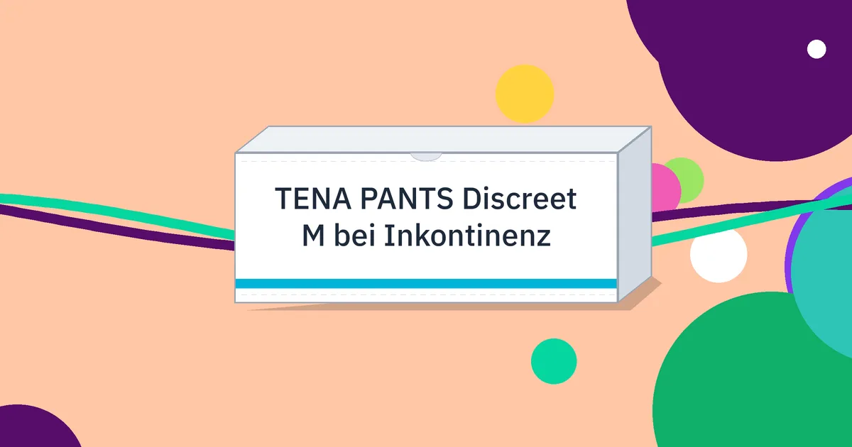 Symbolbild: Packung mit der Aufschrift TENA PANTS Discreet M bei Inkontinenz (PZN 10180799) – Verfügbarkeit und Bezug in Apotheken in Frankfurt am Main