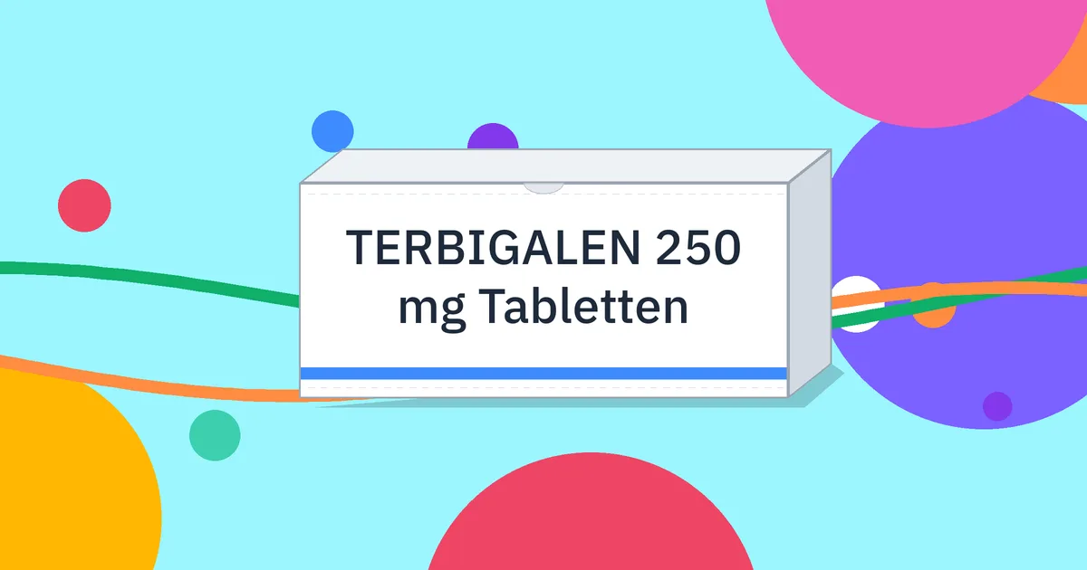Symbolbild: Packung mit der Aufschrift TERBIGALEN 250 mg Tabletten (PZN 00038623) – Verfügbarkeit und Bezug in Apotheken in Frankfurt am Main