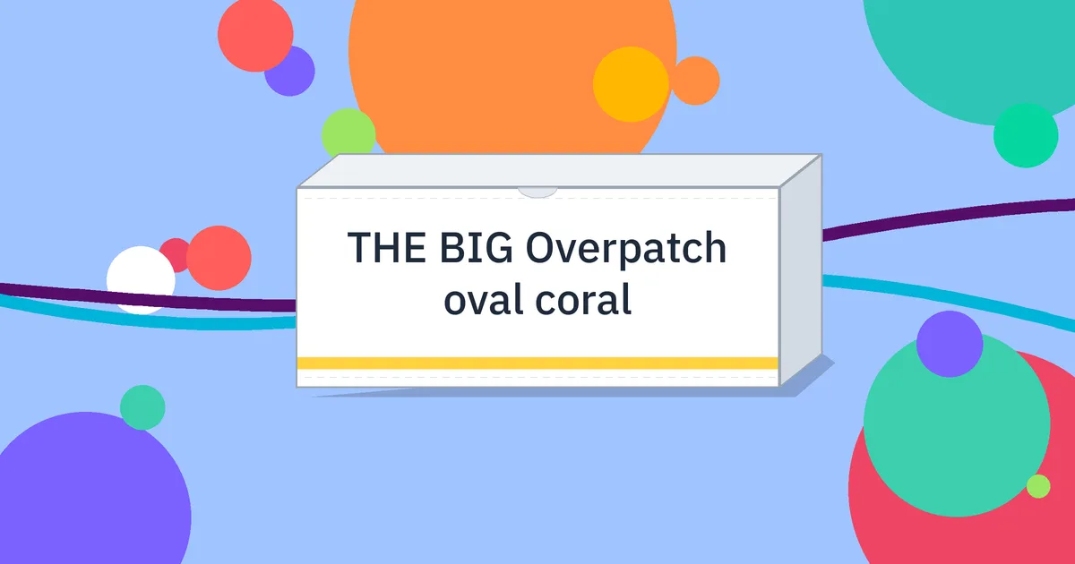Symbolbild: Packung mit der Aufschrift THE BIG Overpatch oval coral (PZN 19867753) – Verfügbarkeit und Bezug in Apotheken in Frankfurt am Main