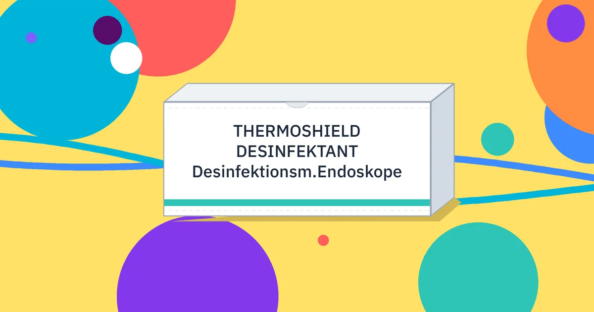 Symbolbild: Packung mit der Aufschrift THERMOSHIELD DESINFEKTANT Desinfektionsm.Endoskope (PZN 16202390) – Verfügbarkeit und Bezug in Apotheken in Frankfurt am Main