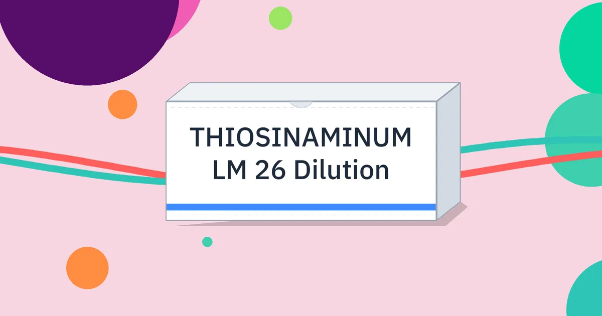 Symbolbild: Packung mit der Aufschrift THIOSINAMINUM LM 26 Dilution (PZN 13221375) – Verfügbarkeit und Bezug in Apotheken in Frankfurt am Main
