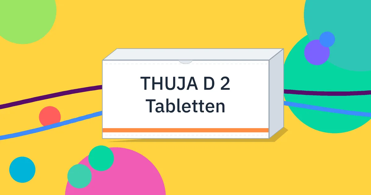 Symbolbild: Packung mit der Aufschrift THUJA D 2 Tabletten (PZN 02808396) – Verfügbarkeit und Bezug in Apotheken in Frankfurt am Main