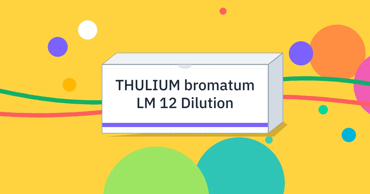 Symbolbild: Packung mit der Aufschrift THULIUM bromatum LM 12 Dilution (PZN 13690880) – Verfügbarkeit und Bezug in Apotheken in Frankfurt am Main
