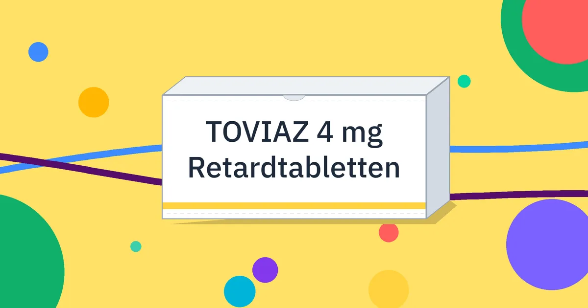Symbolbild: Packung mit der Aufschrift TOVIAZ 4 mg Retardtabletten (PZN 06562271) – Verfügbarkeit und Bezug in Apotheken in Frankfurt am Main