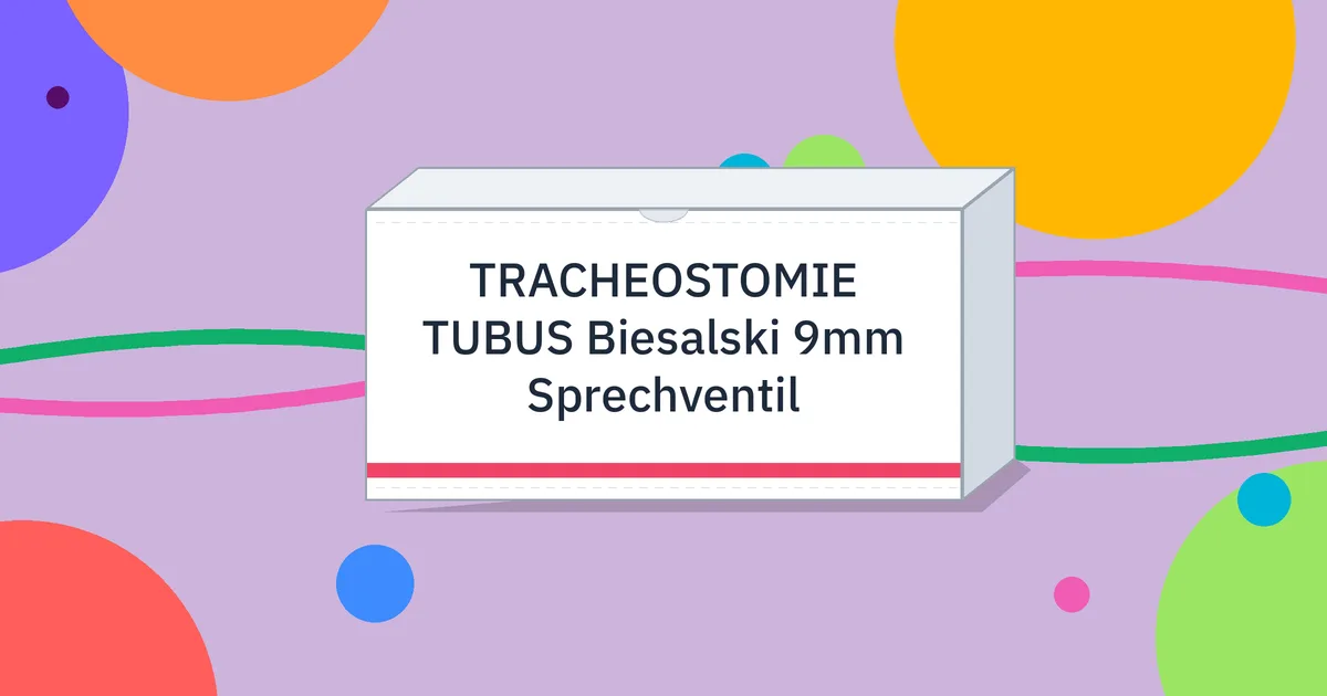 Symbolbild: Packung mit der Aufschrift TRACHEOSTOMIE TUBUS Biesalski 9mm Sprechventil (PZN 01085292) – Verfügbarkeit und Bezug in Apotheken in Frankfurt am Main