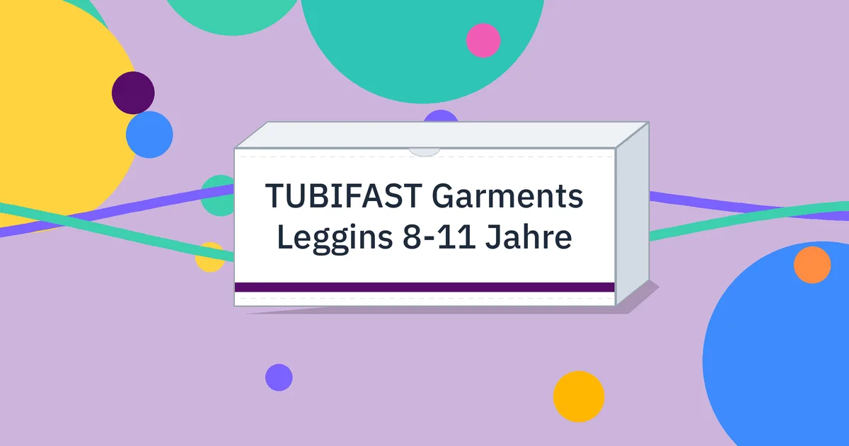 Symbolbild: Packung mit der Aufschrift TUBIFAST Garments Leggins 8-11 Jahre (PZN 10064780) – Verfügbarkeit und Bezug in Apotheken in Frankfurt am Main