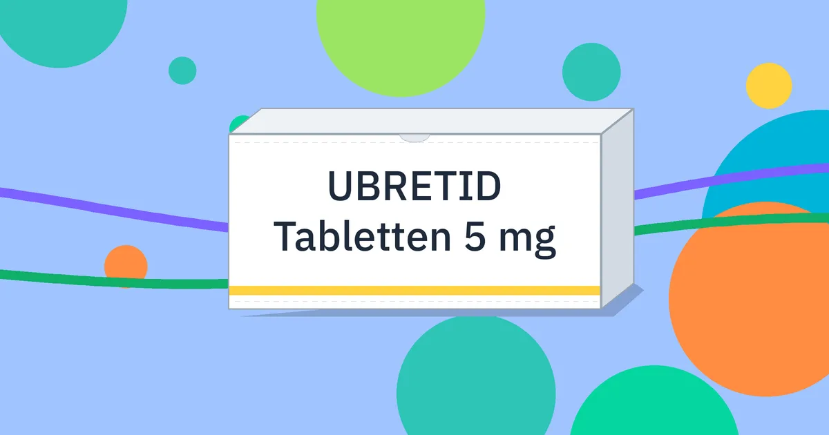 Symbolbild: Packung mit der Aufschrift UBRETID Tabletten 5 mg (PZN 18042720) – Verfügbarkeit und Bezug in Apotheken in Frankfurt am Main