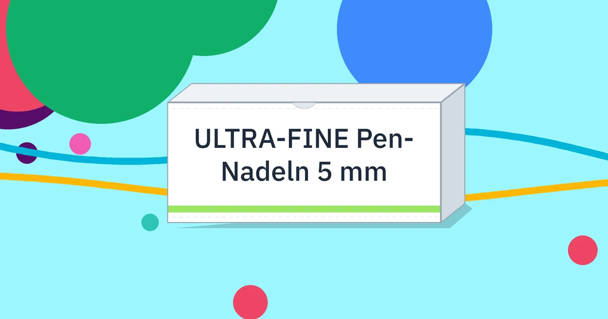 Symbolbild: Packung mit der Aufschrift ULTRA-FINE Pen-Nadeln 5 mm (PZN 20539994) – Verfügbarkeit und Bezug in Apotheken in Frankfurt am Main