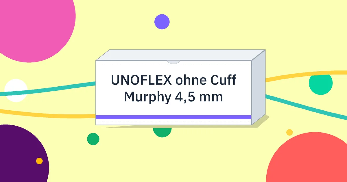 Symbolbild: Packung mit der Aufschrift UNOFLEX ohne Cuff Murphy 4,5 mm (PZN 06091239) – Verfügbarkeit und Bezug in Apotheken in Frankfurt am Main