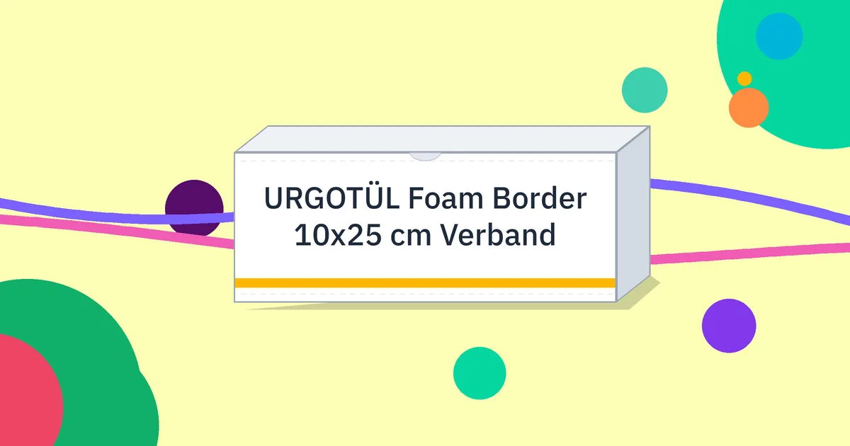 Symbolbild: Packung mit der Aufschrift URGOTÜL Foam Border 10x25 cm Verband (PZN 11096664) – Verfügbarkeit und Bezug in Apotheken in Frankfurt am Main
