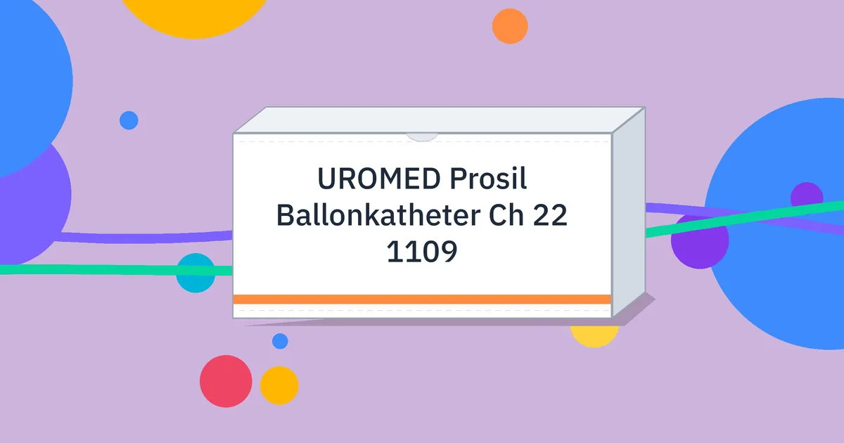 Symbolbild: Packung mit der Aufschrift UROMED Prosil Ballonkatheter Ch 22 1109 (PZN 05356055) – Verfügbarkeit und Bezug in Apotheken in Frankfurt am Main