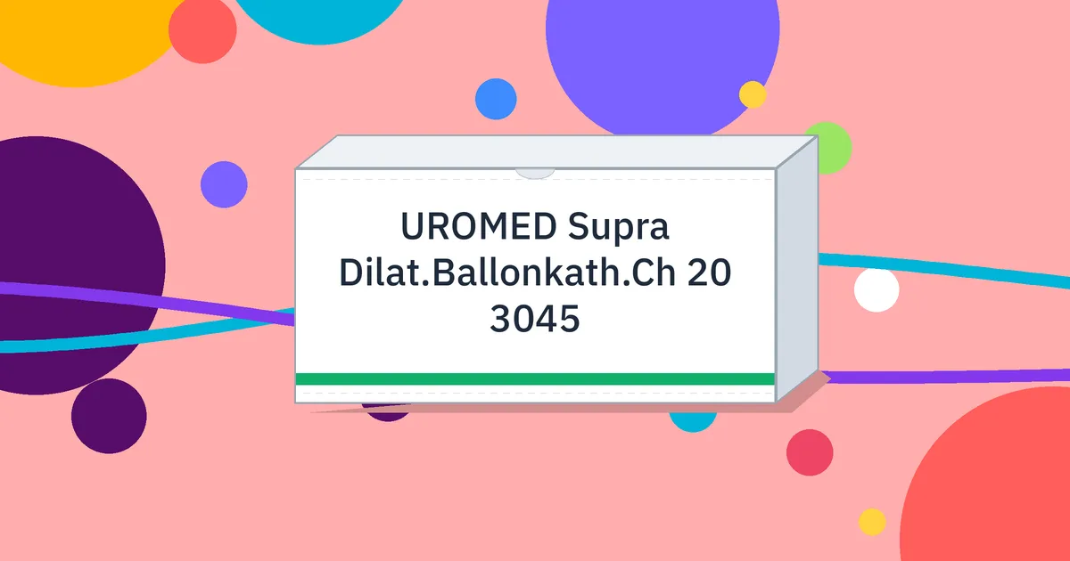 Symbolbild: Packung mit der Aufschrift UROMED Supra Dilat.Ballonkath.Ch 20 3045 (PZN 00624120) – Verfügbarkeit und Bezug in Apotheken in Frankfurt am Main