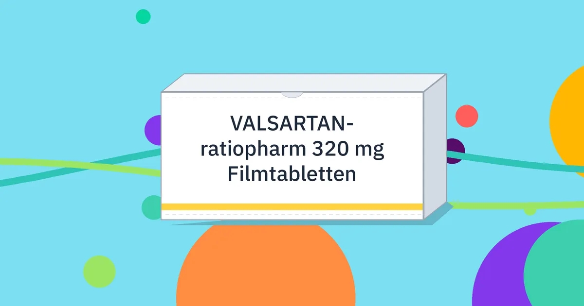 Symbolbild: Packung mit der Aufschrift VALSARTAN-ratiopharm 320 mg Filmtabletten (PZN 06906405) – Verfügbarkeit und Bezug in Apotheken in Frankfurt am Main