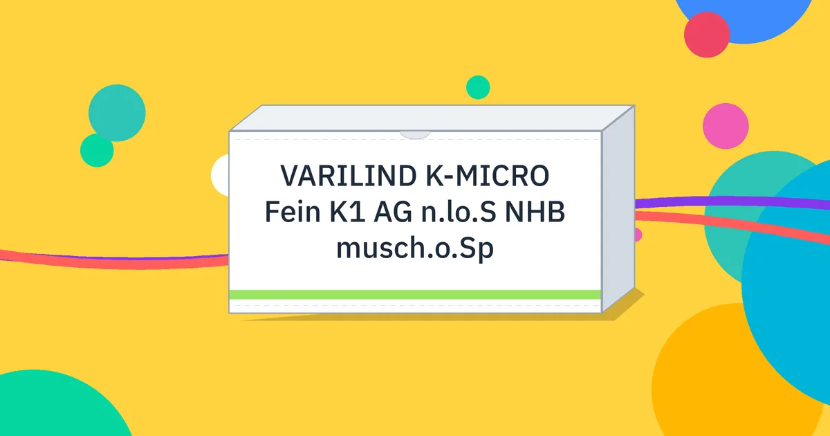 Symbolbild: Packung mit der Aufschrift VARILIND K-MICRO Fein K1 AG n.lo.S NHB musch.o.Sp (PZN 20618570) – Verfügbarkeit und Bezug in Apotheken in Frankfurt am Main