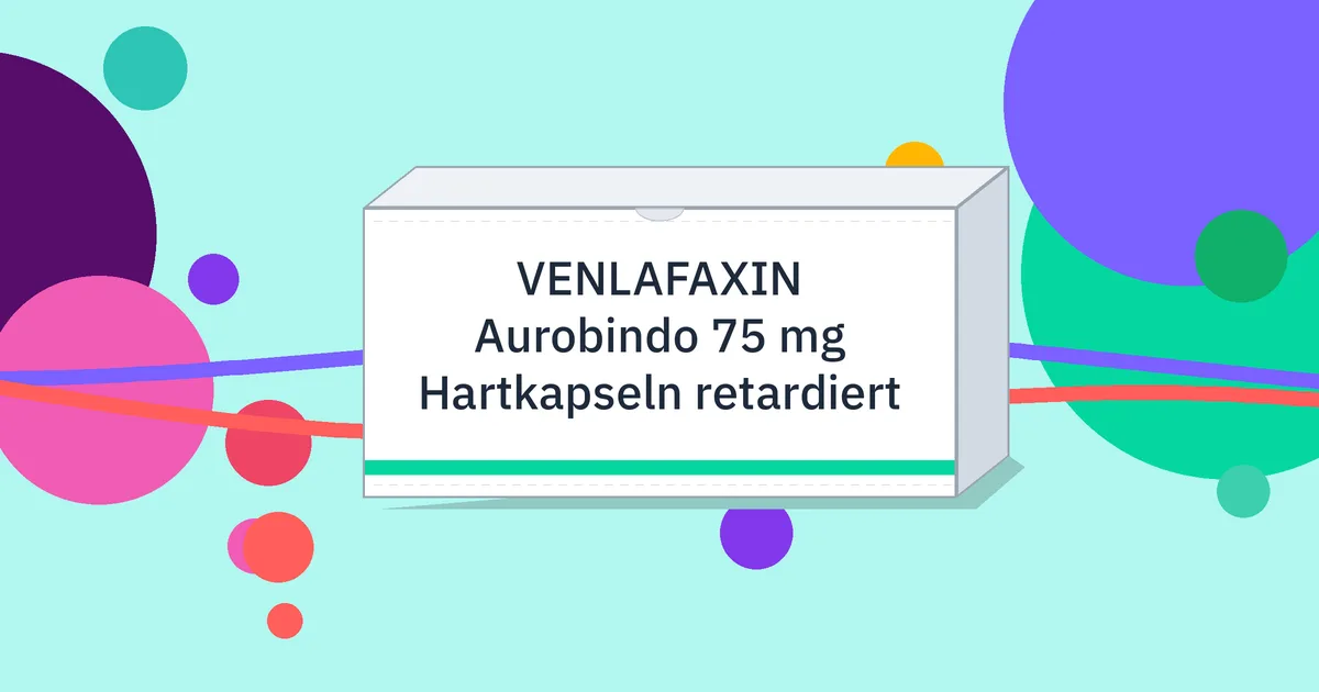 Symbolbild: Packung mit der Aufschrift VENLAFAXIN Aurobindo 75 mg Hartkapseln retardiert (PZN 11528187) – Verfügbarkeit und Bezug in Apotheken in Frankfurt am Main