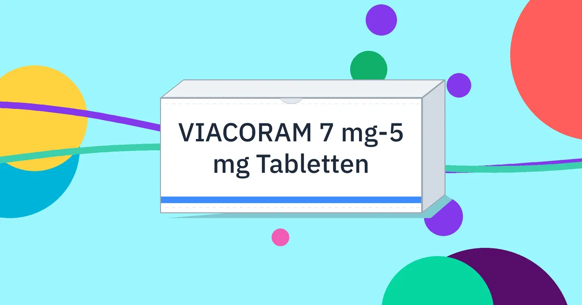 Symbolbild: Packung mit der Aufschrift VIACORAM 7 mg-5 mg Tabletten (PZN 15378307) – Verfügbarkeit und Bezug in Apotheken in Frankfurt am Main
