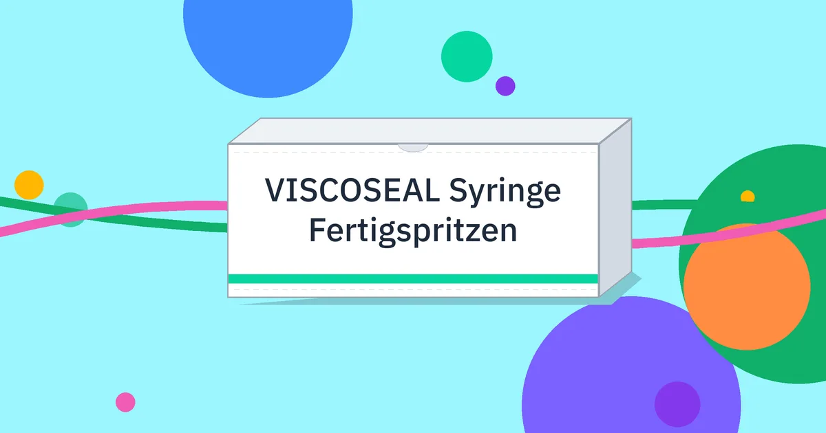 Symbolbild: Packung mit der Aufschrift VISCOSEAL Syringe Fertigspritzen (PZN 09439387) – Verfügbarkeit und Bezug in Apotheken in Frankfurt am Main