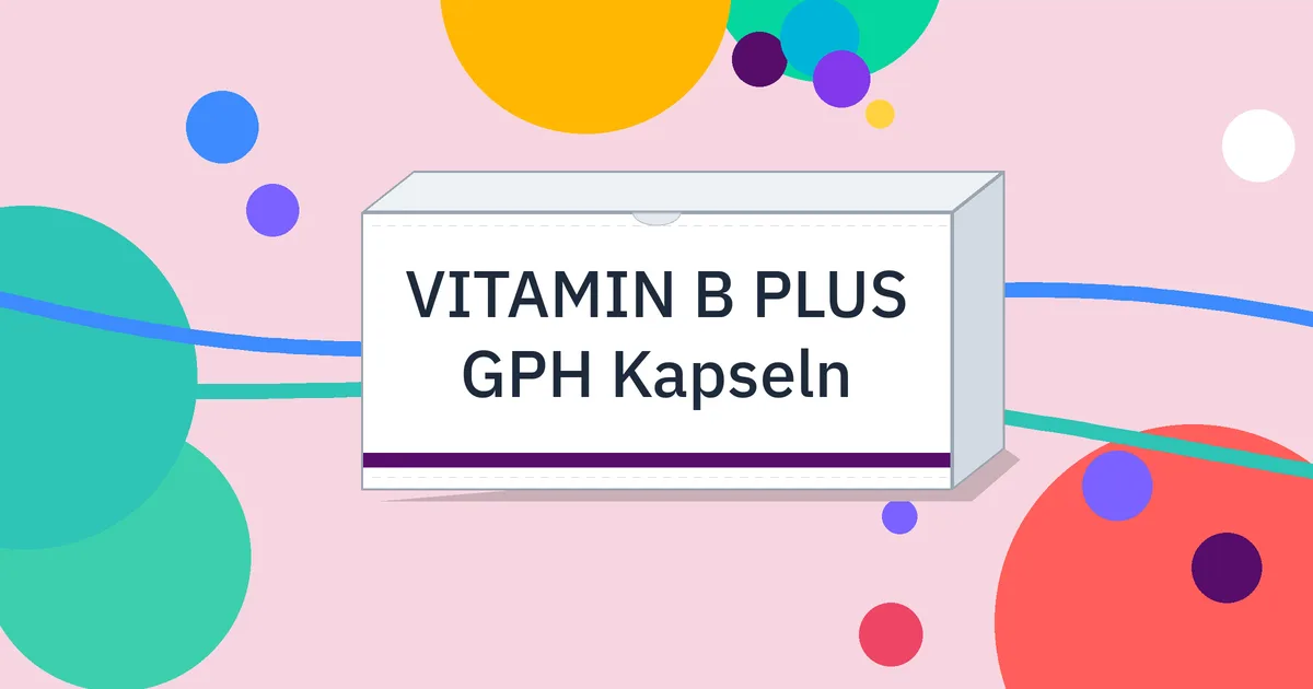 Symbolbild: Packung mit der Aufschrift VITAMIN B PLUS GPH Kapseln (PZN 12737384) – Verfügbarkeit und Bezug in Apotheken in Frankfurt am Main