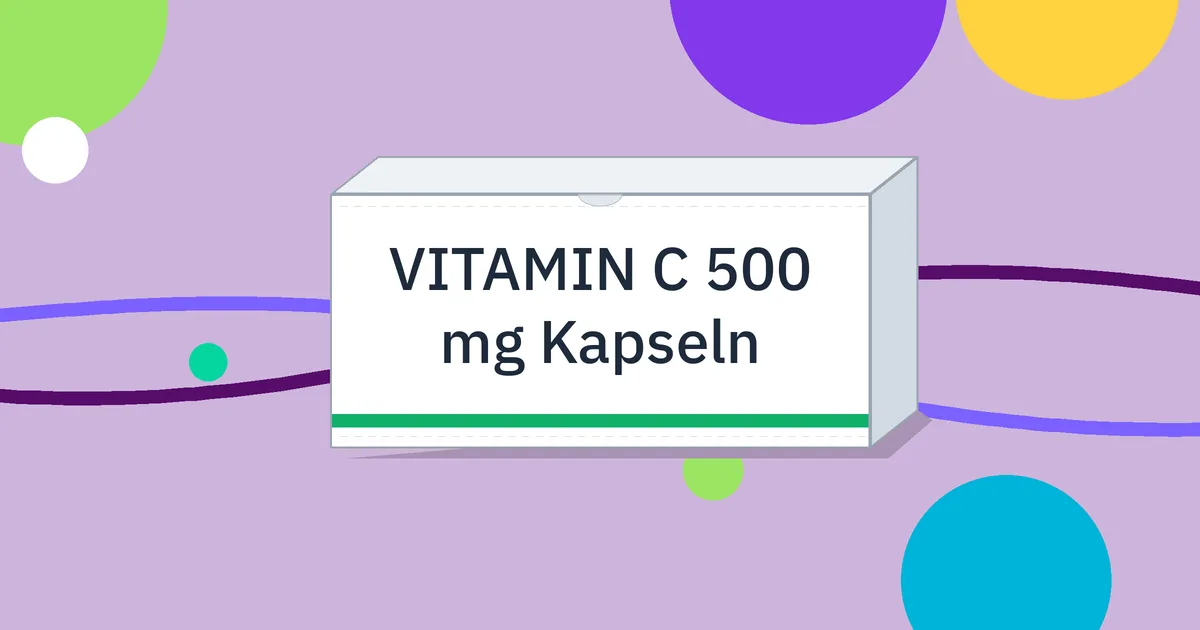 Symbolbild: Packung mit der Aufschrift VITAMIN C 500 mg Kapseln (PZN 10296935) – Verfügbarkeit und Bezug in Apotheken in Frankfurt am Main