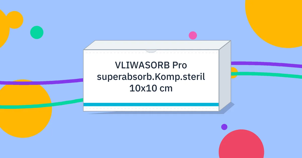 Symbolbild: Packung mit der Aufschrift VLIWASORB Pro superabsorb.Komp.steril 10x10 cm (PZN 16602706) – Verfügbarkeit und Bezug in Apotheken in Frankfurt am Main