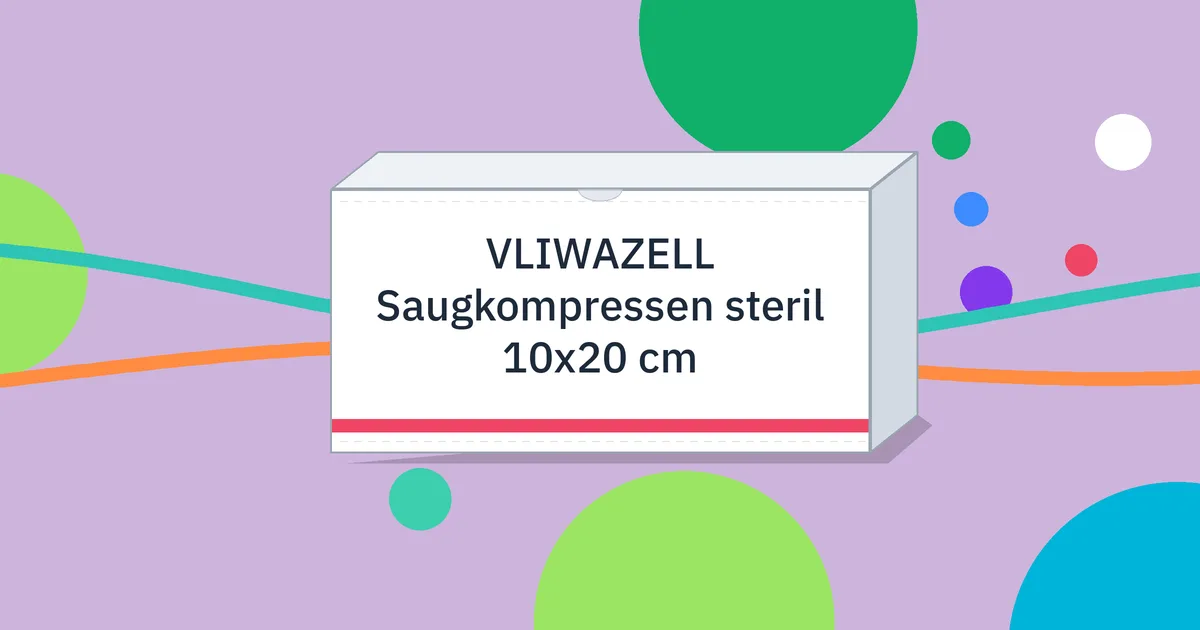 Symbolbild: Packung mit der Aufschrift VLIWAZELL Saugkompressen steril 10x20 cm (PZN 19068182) – Verfügbarkeit und Bezug in Apotheken in Frankfurt am Main