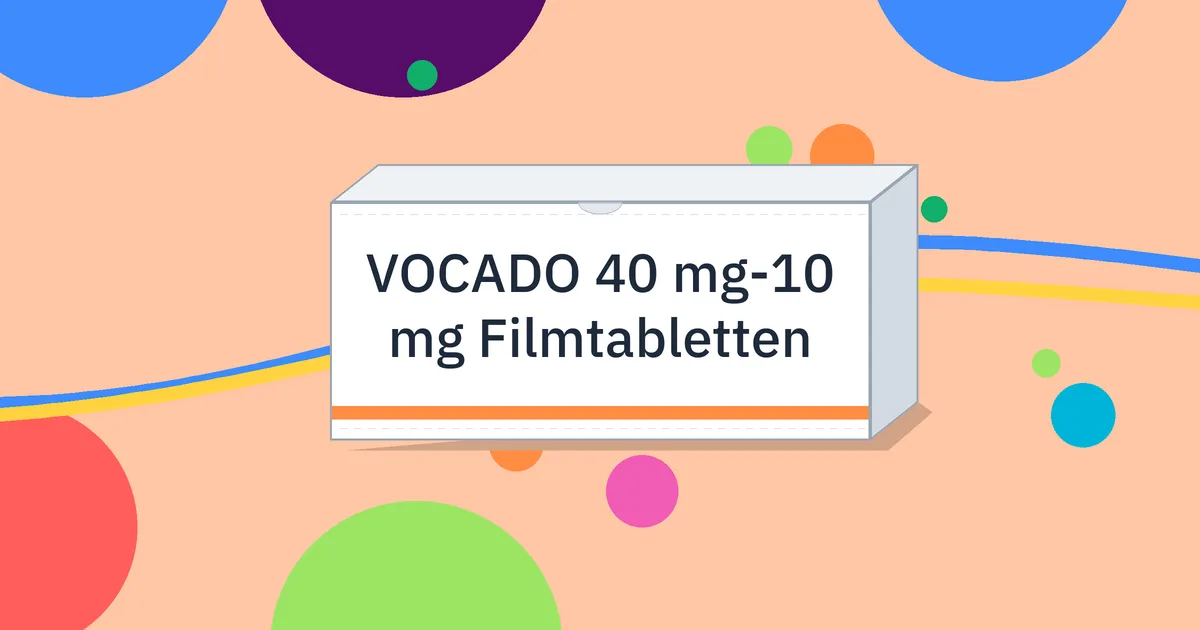 Symbolbild: Packung mit der Aufschrift VOCADO 40 mg-10 mg Filmtabletten (PZN 07294016) – Verfügbarkeit und Bezug in Apotheken in Frankfurt am Main