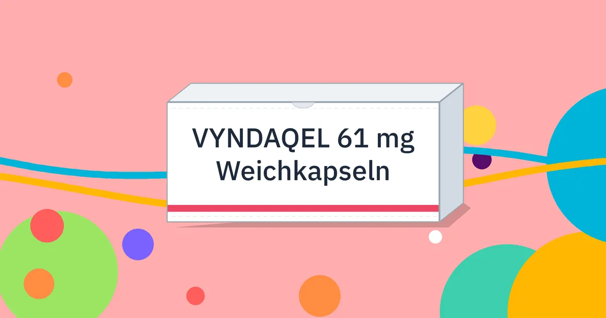 Symbolbild: Packung mit der Aufschrift VYNDAQEL 61 mg Weichkapseln (PZN 16739664) – Verfügbarkeit und Bezug in Apotheken in Frankfurt am Main