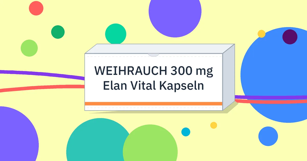Symbolbild: Packung mit der Aufschrift WEIHRAUCH 300 mg Elan Vital Kapseln (PZN 19364207) – Verfügbarkeit und Bezug in Apotheken in Frankfurt am Main