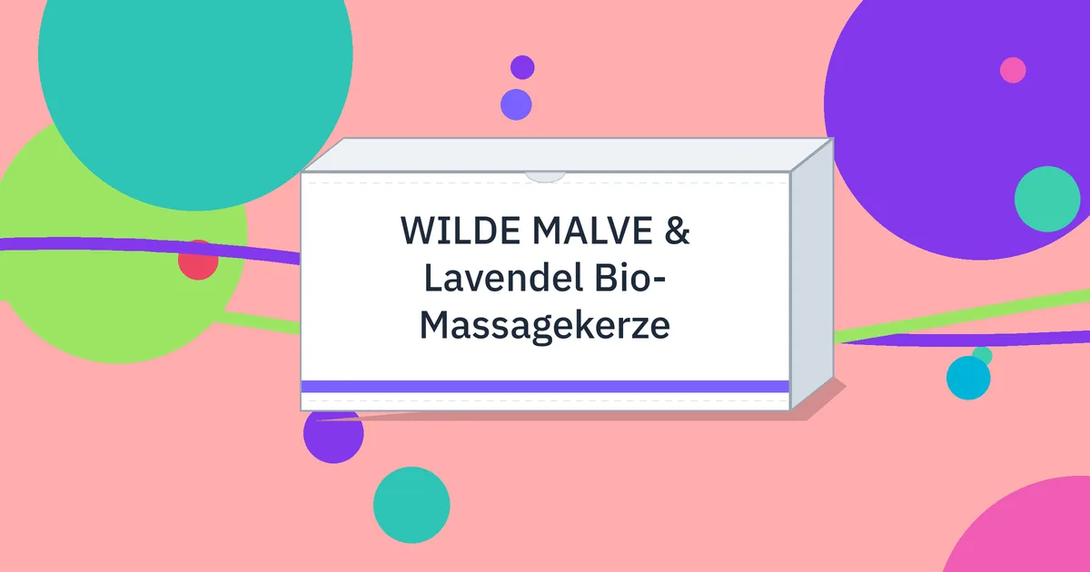 Symbolbild: Packung mit der Aufschrift WILDE MALVE & Lavendel Bio-Massagekerze (PZN 18674360) – Verfügbarkeit und Bezug in Apotheken in Frankfurt am Main