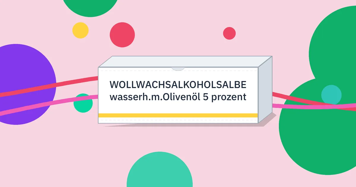 Symbolbild: Packung mit der Aufschrift WOLLWACHSALKOHOLSALBE wasserh.m.Olivenöl 5 prozent (PZN 07708802) – Verfügbarkeit und Bezug in Apotheken in Frankfurt am Main