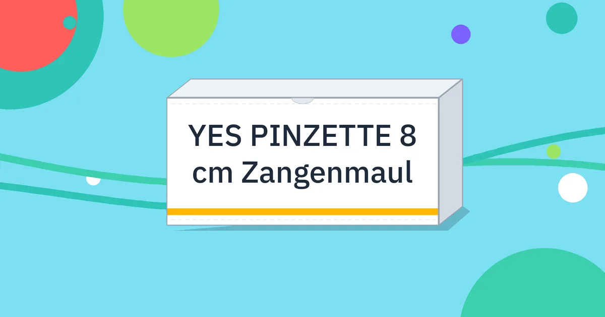 Symbolbild: Packung mit der Aufschrift YES PINZETTE 8 cm Zangenmaul (PZN 14220662) – Verfügbarkeit und Bezug in Apotheken in Frankfurt am Main