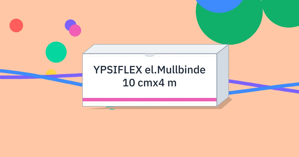 Symbolbild: Packung mit der Aufschrift YPSIFLEX el.Mullbinde 10 cmx4 m (PZN 09313404) – Verfügbarkeit und Bezug in Apotheken in Frankfurt am Main