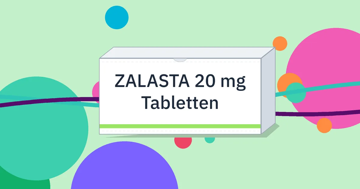 Symbolbild: Packung mit der Aufschrift ZALASTA 20 mg Tabletten (PZN 09097768) – Verfügbarkeit und Bezug in Apotheken in Frankfurt am Main