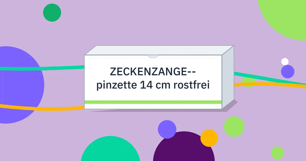 Symbolbild: Packung mit der Aufschrift ZECKENZANGE--pinzette 14 cm rostfrei (PZN 19726685) – Verfügbarkeit und Bezug in Apotheken in Frankfurt am Main