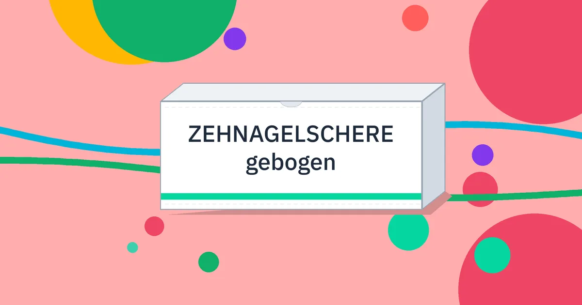 Symbolbild: Packung mit der Aufschrift ZEHNAGELSCHERE gebogen (PZN 08481890) – Verfügbarkeit und Bezug in Apotheken in Frankfurt am Main