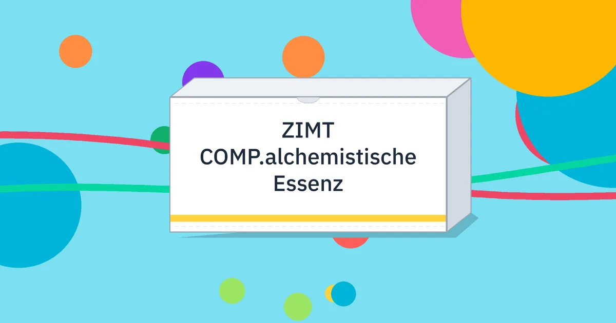 Symbolbild: Packung mit der Aufschrift ZIMT COMP.alchemistische Essenz (PZN 16790754) – Verfügbarkeit und Bezug in Apotheken in Frankfurt am Main
