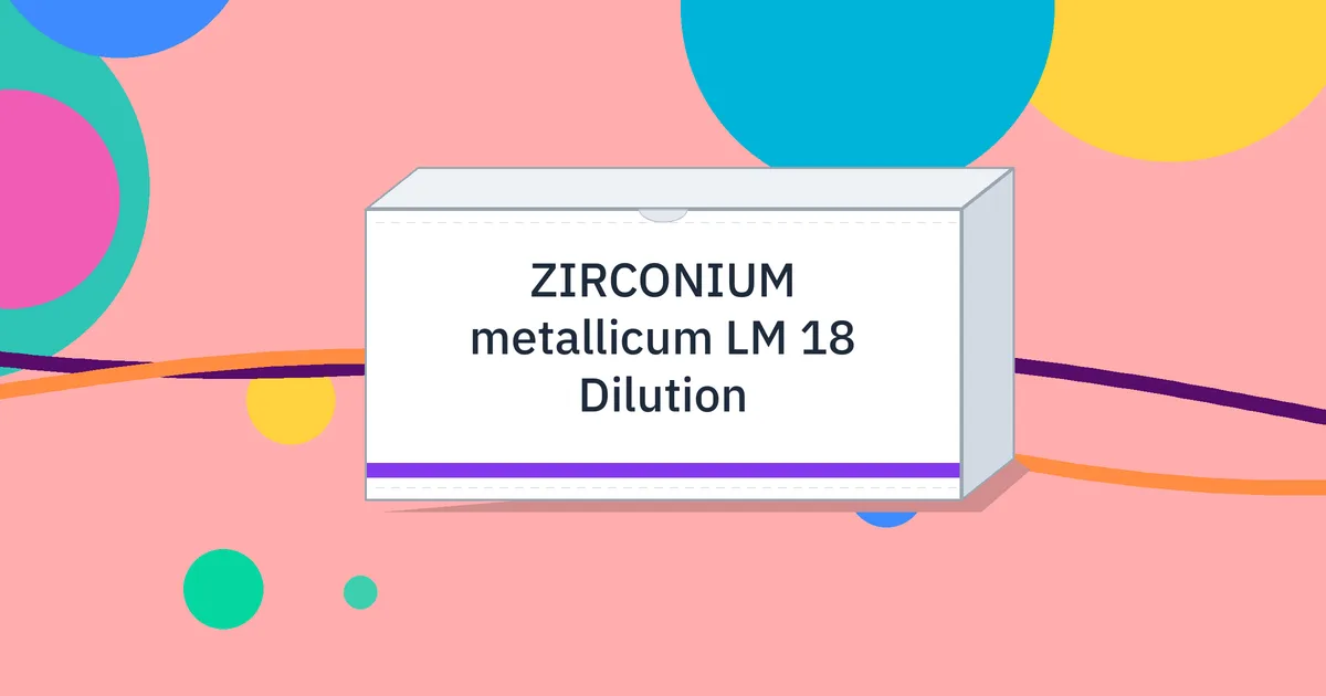 Symbolbild: Packung mit der Aufschrift ZIRCONIUM metallicum LM 18 Dilution (PZN 13302814) – Verfügbarkeit und Bezug in Apotheken in Frankfurt am Main