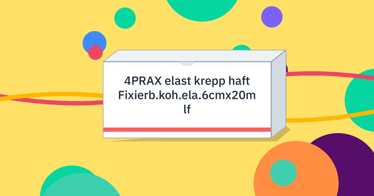 Symbolbild: Packung mit der Aufschrift 4PRAX elast krepp haft Fixierb.koh.ela.6cmx20m lf (PZN 20230392) – Verfügbarkeit und Bezug in Apotheken in Frankfurt am Main