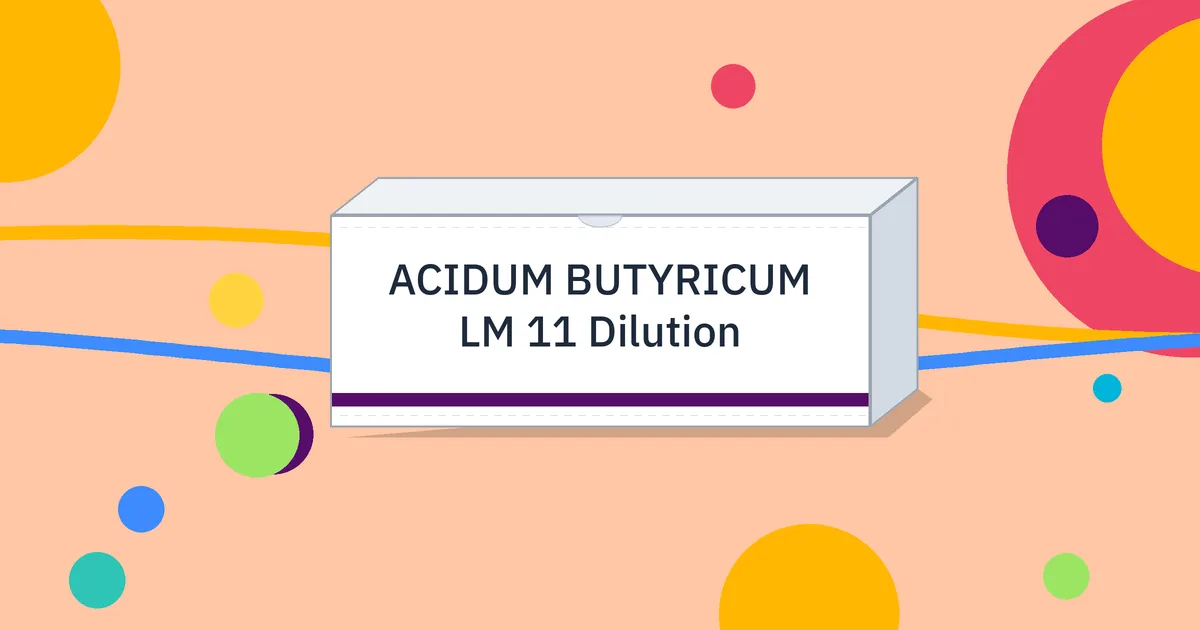 Symbolbild: Packung mit der Aufschrift ACIDUM BUTYRICUM LM 11 Dilution (PZN 13270600) – Verfügbarkeit und Bezug in Apotheken in Frankfurt am Main