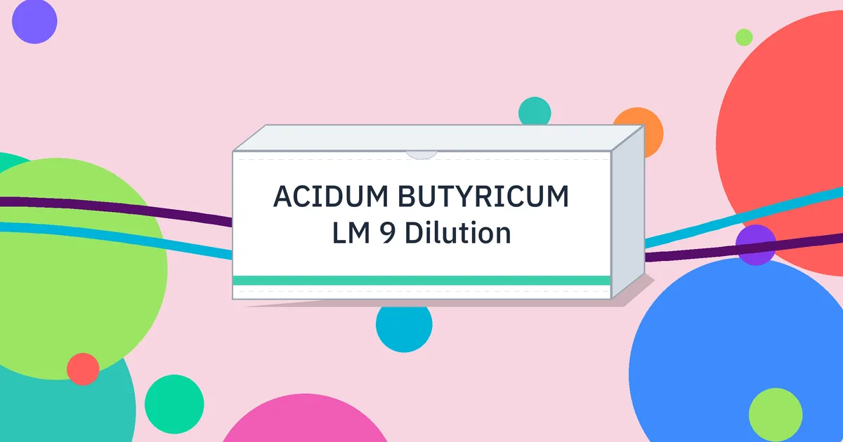 Symbolbild: Packung mit der Aufschrift ACIDUM BUTYRICUM LM 9 Dilution (PZN 13270557) – Verfügbarkeit und Bezug in Apotheken in Frankfurt am Main