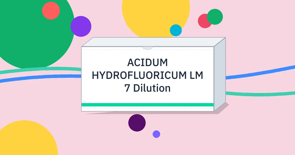 Symbolbild: Packung mit der Aufschrift ACIDUM HYDROFLUORICUM LM 7 Dilution (PZN 13500336) – Verfügbarkeit und Bezug in Apotheken in Frankfurt am Main