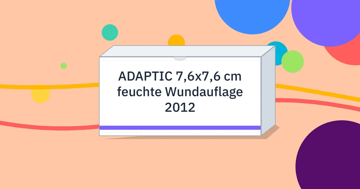Symbolbild: Packung mit der Aufschrift ADAPTIC 7,6x7,6 cm feuchte Wundauflage 2012 (PZN 18187654) – Verfügbarkeit und Bezug in Apotheken in Frankfurt am Main